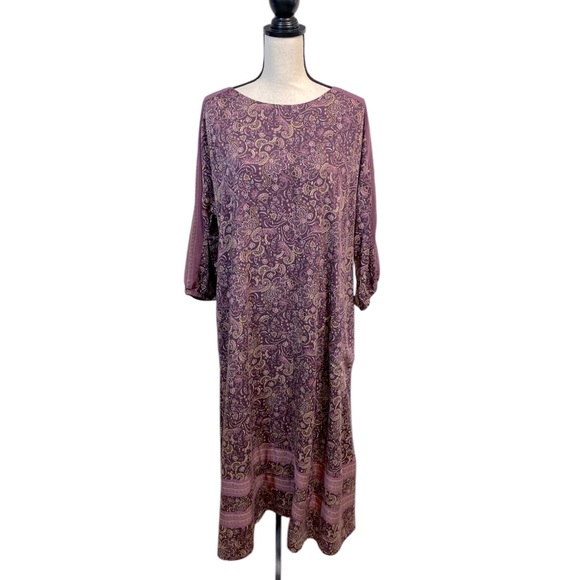 J. Jill | Dresses | Jjill Pure Jill Purple Paisley Viscose Maxi Dress ...